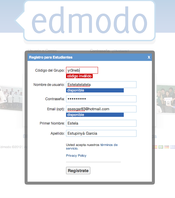 Estela: Pasos para EDMODO