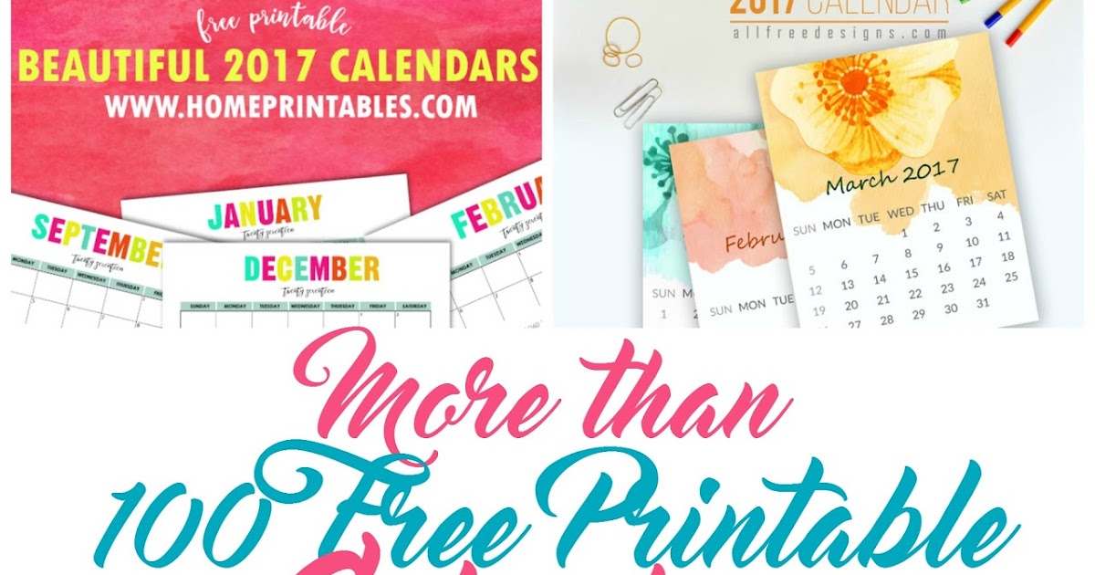 Musings of an Average Mom: More than 100 Free Printable 2017 calendars