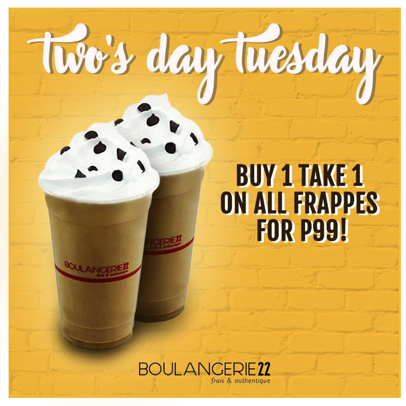 Manila Shopper: Boulangerie22 Two's Day Tuesday Promo: August 2017