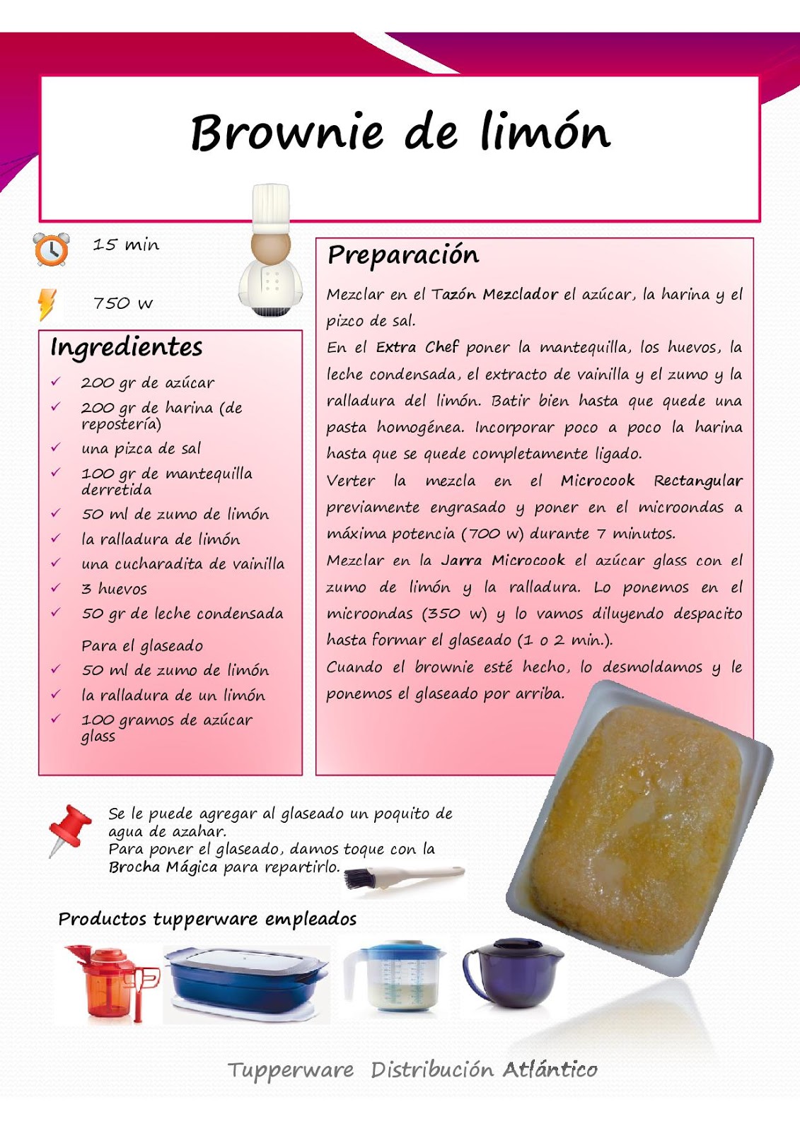 Tu Tupperware: Brownie de limón