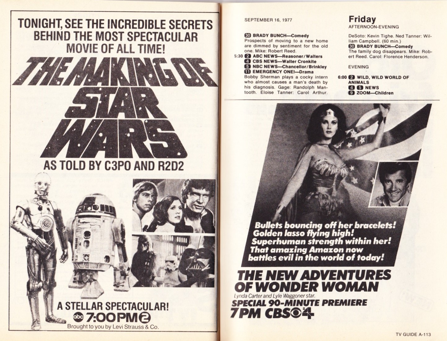 Garage Sale Finds: What was on TV September 10th through 16th, 1977 ...