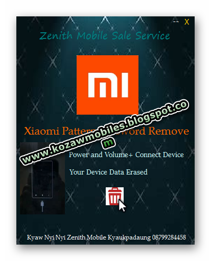 Xiaomi Pattern Password Remove Tool - KoZaw Mobile & IT နည်းပညာ
