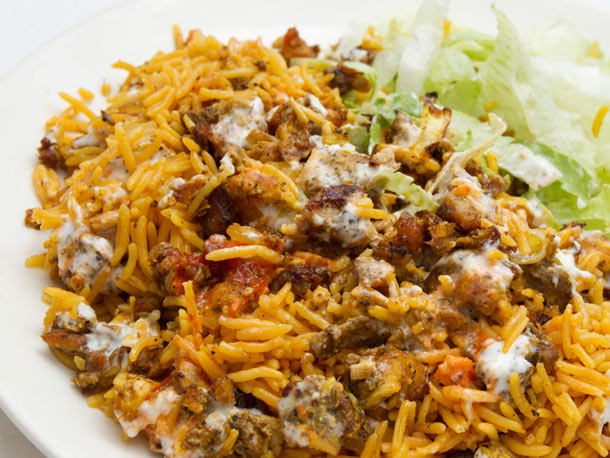 Halal Cart-Style Chicken and Rice With White Sauce Recipe | LEBANESE ...