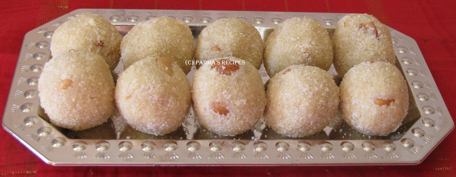 Padma's Recipes: RAWA LADOO(RAVA LADDU)
