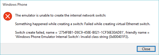 Dominoc925 Cannot Start The Windows Phone Emulator With The Message The Emulator Is Unable To