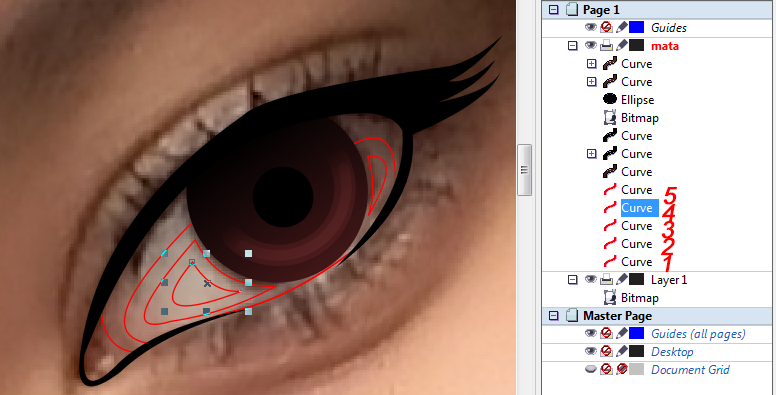 Tutorial Vector CorelDraw Bagian Mata ver.1 Part 2 | Tempat Sharing ARTist