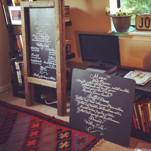 Joie de Vivre Calligraphy: Calligraphy wedding boards