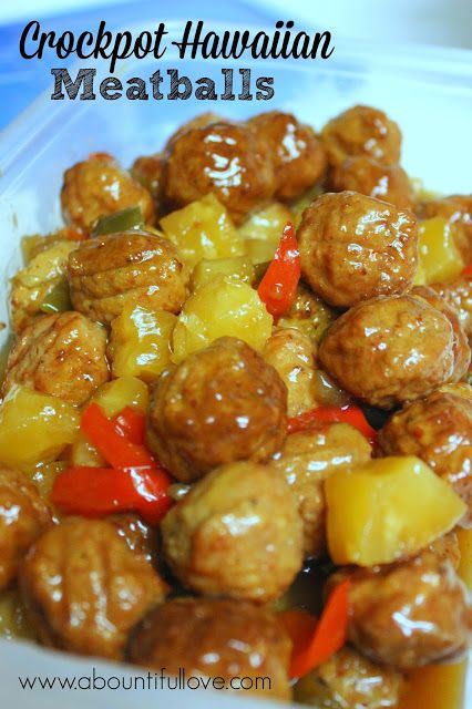 Crockpot Hawaiian Meatballs - A Bountiful Love