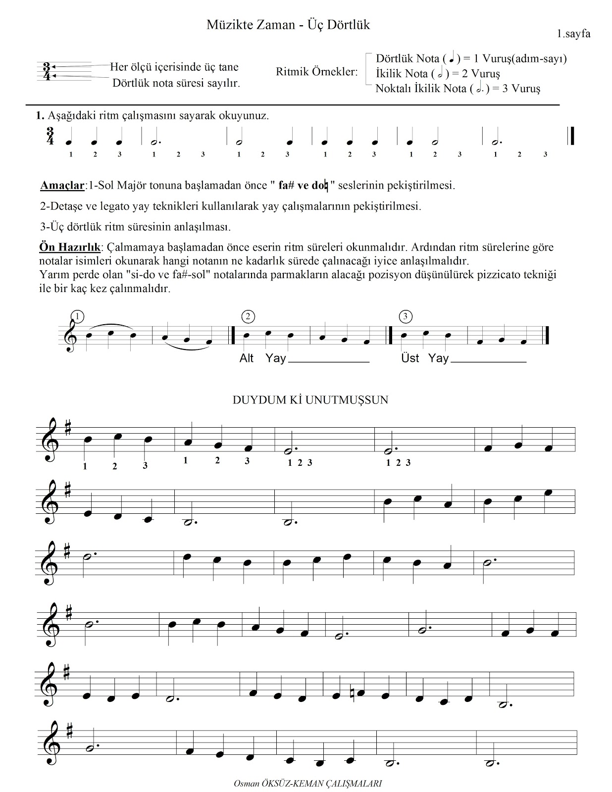 En Güzel şarkıların Keman İçin Notaları