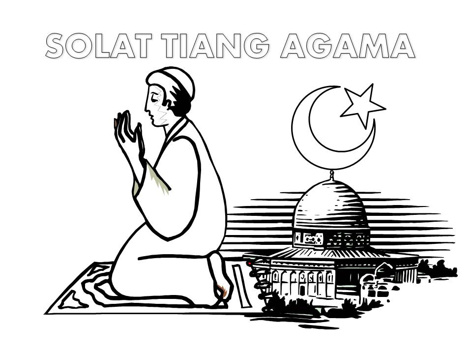 Poster Solat Tiang Agama - Gambar Mewarna