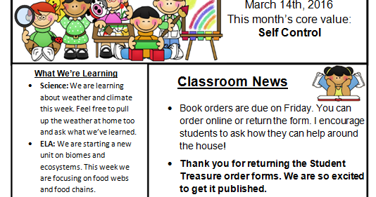 Mrs. Smith's classroom blog: March 14th Newsletter