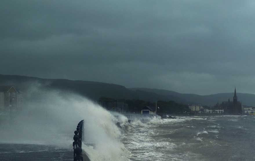 Alex and Bob`s Blue Sky Scotland: Ayrshire Coastal Path.Bent over in a ...