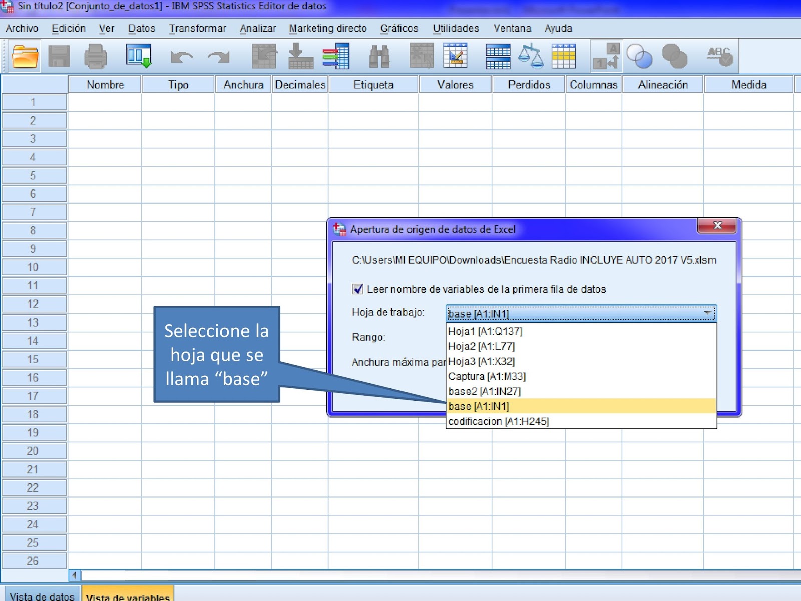 Tu SPSS: Importar Archivo de Excel a SPSS Tu SPSS: Importar Archivo de Excel a SPSS
