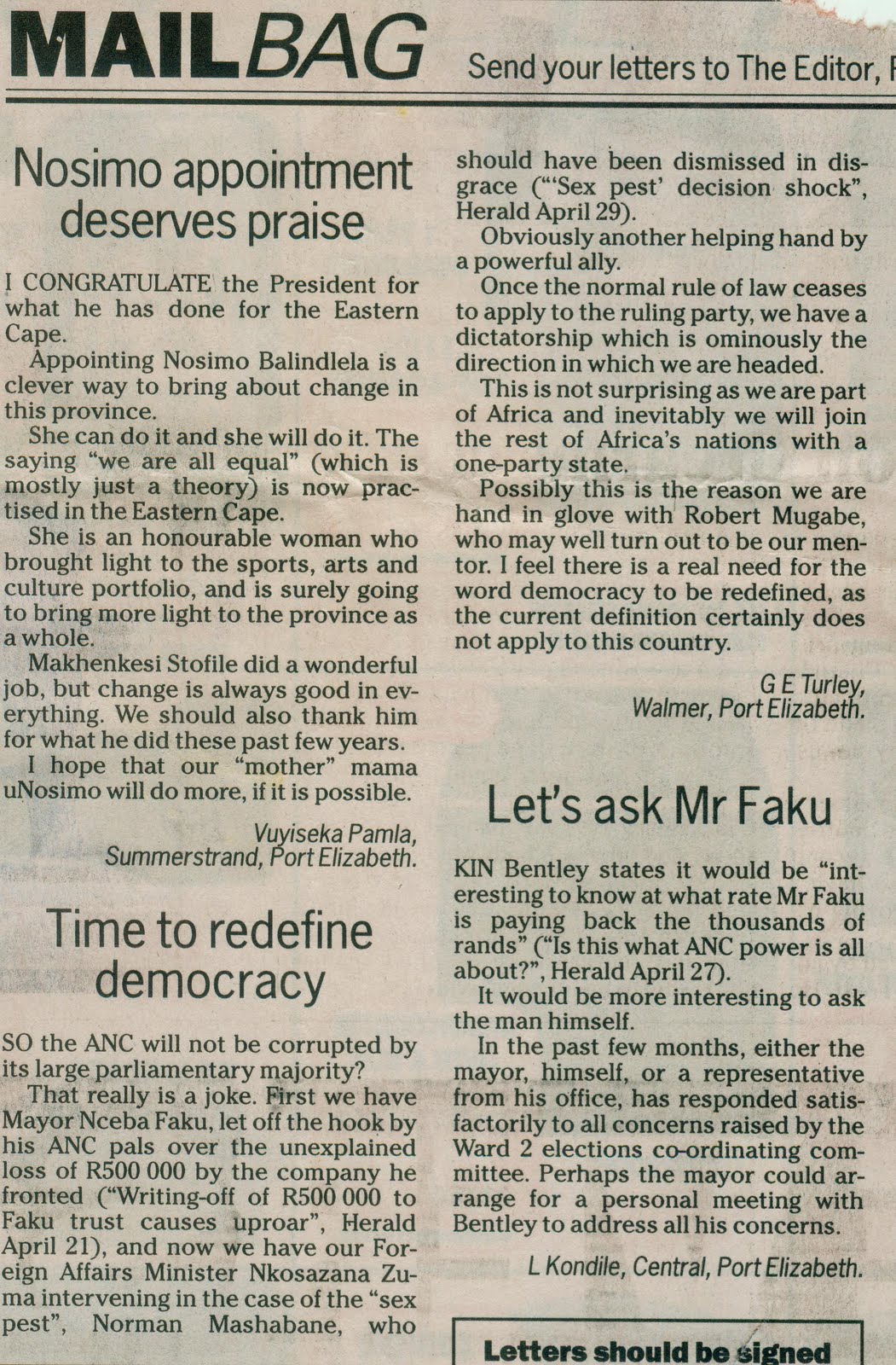 Kin Bentley In Line: Drum Magazine, Zimbabwe, Rwanda, Iraq, Mike Xego ...