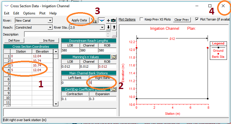 HEC-RAS Tutorial: Geometric Data File