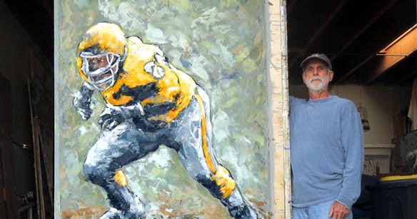 NFL Football Offensive Linemen sports artists John Robertson
