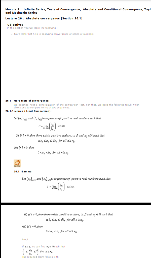 EDUCATION WORLD: Lecture notes 9 : Infinite Series, Tests of ...
