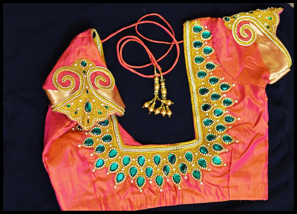 Kundan work bridal blouse designs 2017