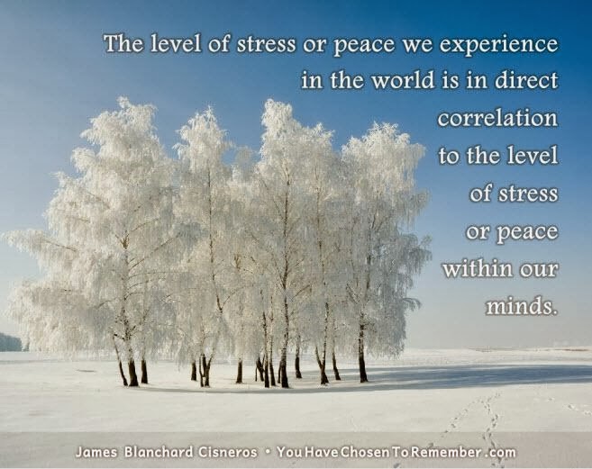 The Level of Stress or peace we experience in the world is in direct ...