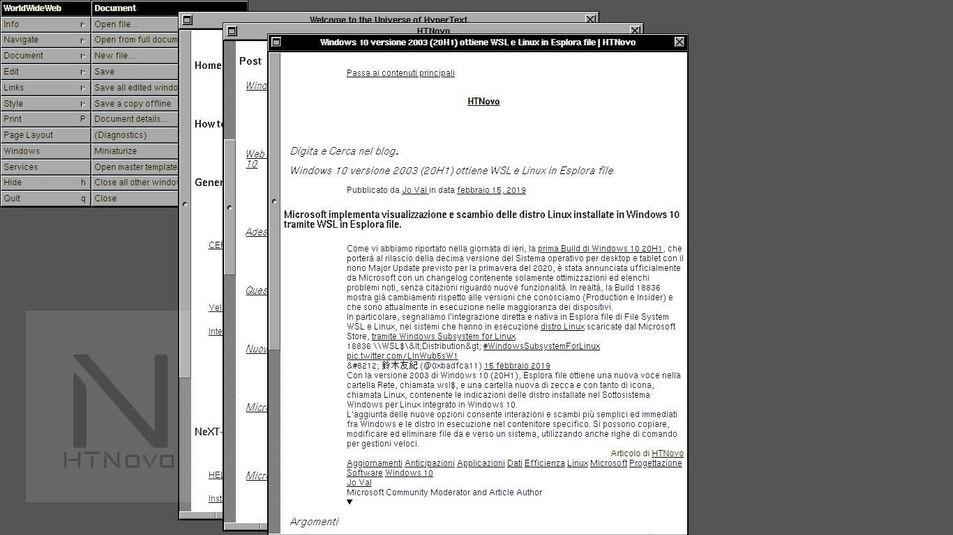 Il CERN mette a disposizione di tutti il primo browser della storia