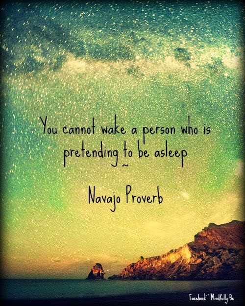 You cannot wake a person who is pretending to be asleep - Navajo ...