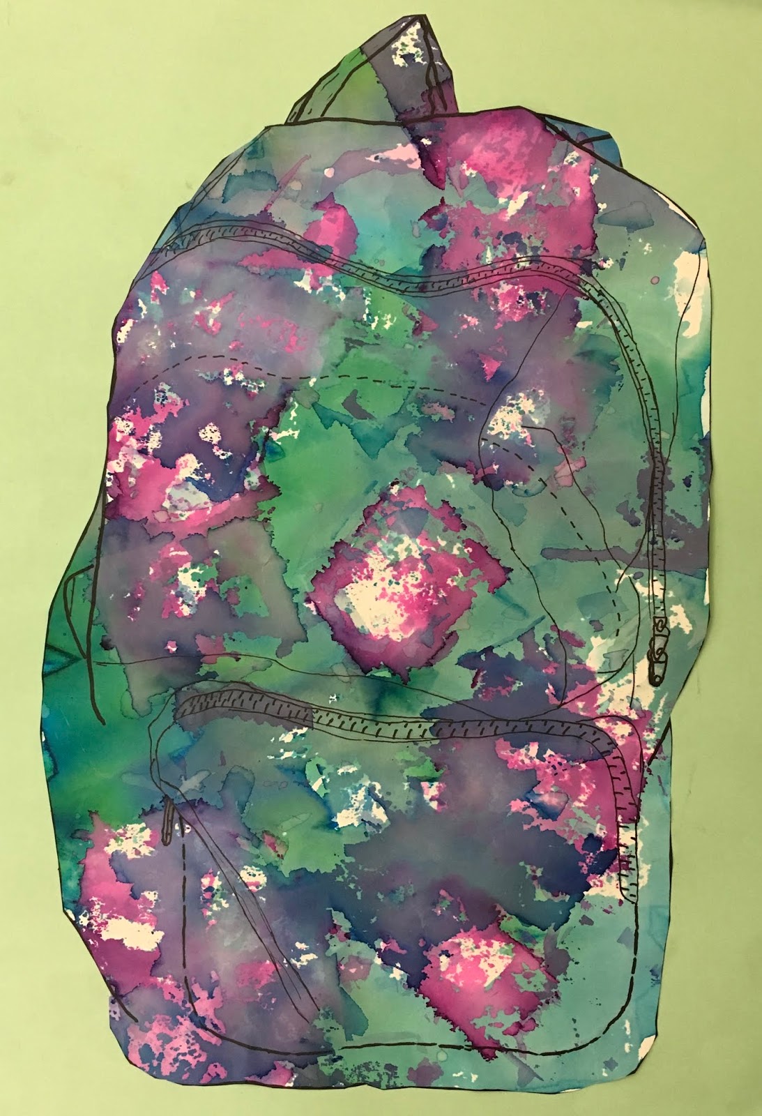 Monument Valley Regional Middle School Art Class: Backpack Contour Line ...