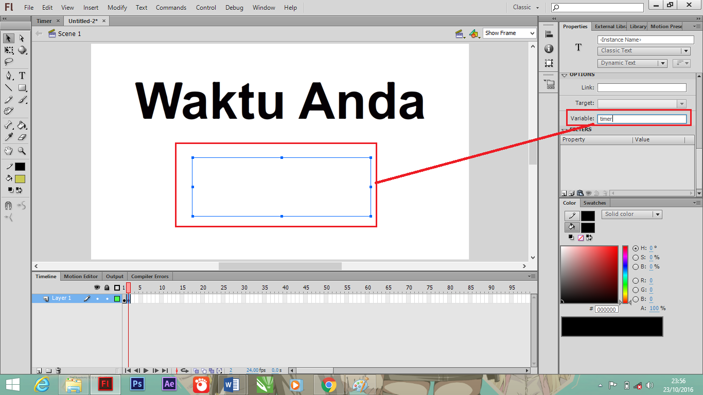 Membuat Timer Dengan Actionscript 2.0
