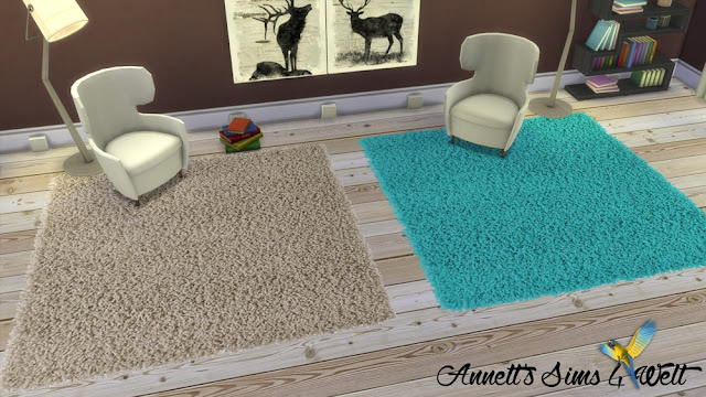 Annett's Sims 4 Welt: Fluffy Square Rugs - Update 07.07.2016