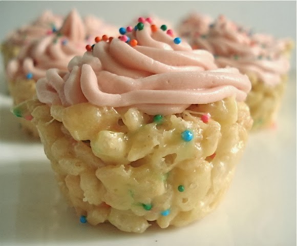 Cake Batter Rice Krispie Cupcakes - Cook'n is Fun - Food Recipes ...