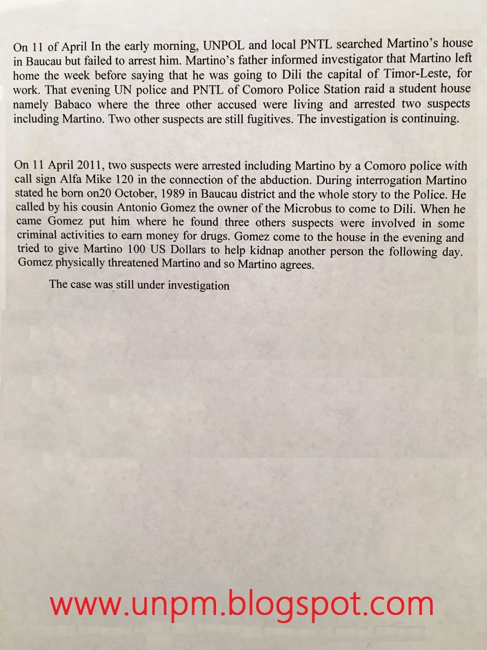 United Nations Peacekeeping Missions: REPORT WRITING FORMAT