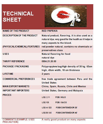la paprika peruana