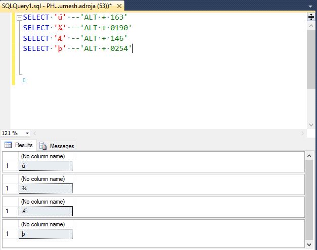 Generate special charactor in SQL - D365 F&O Solutions