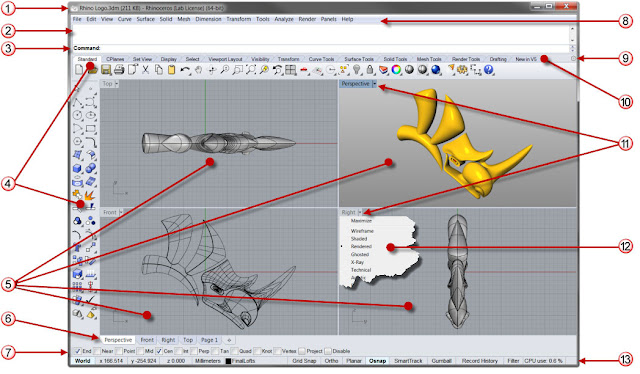 Giao diện phần mềm Rhinoceros 5.0 - Rhino Việt | Hướng dẫn phần mềm ...
