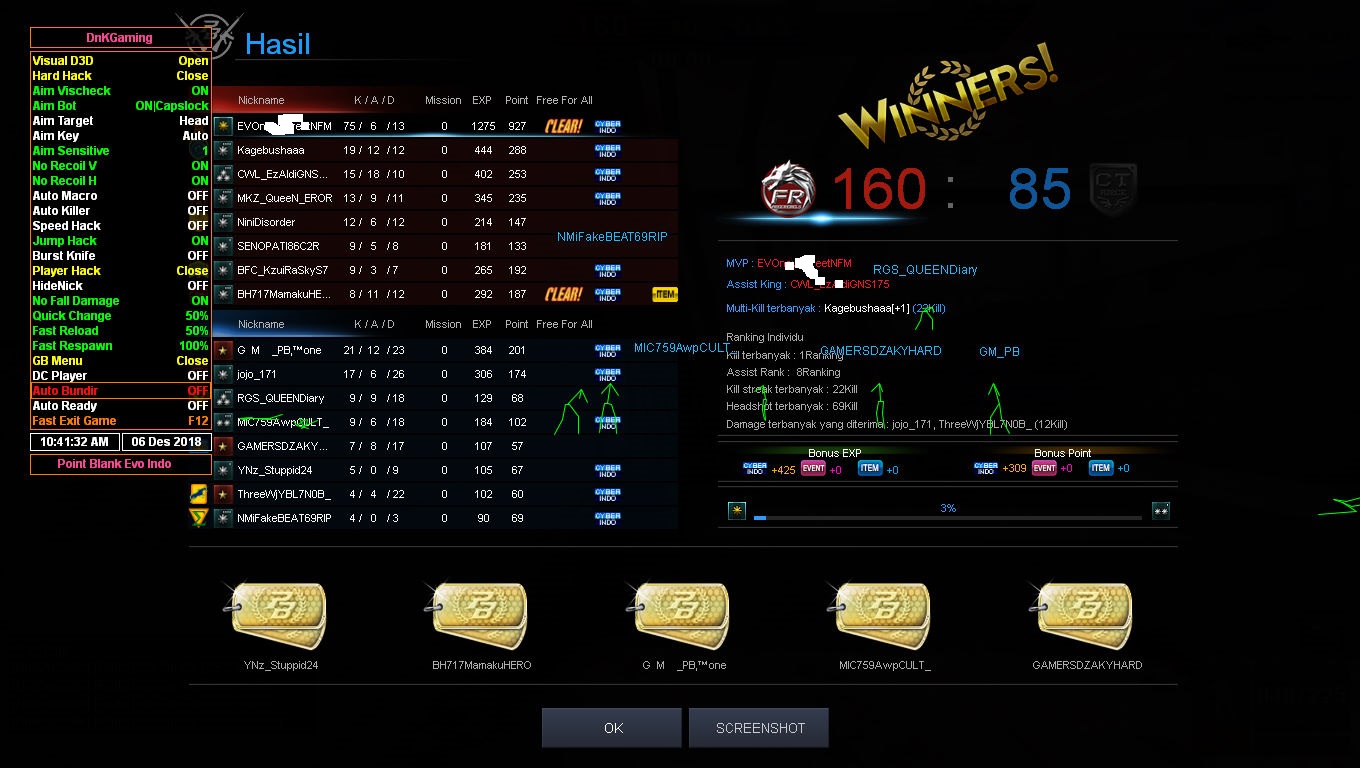 Cheat Point Blank Garena Indonesia Auto Headshot,Aimbot, Disconnect Enemy 8 Desember 2018 ...