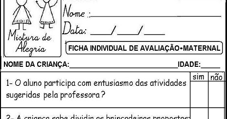 FICHA INDIVIDUAL PARA MATERNAL, IMPRIMIR - Mistura de Alegria