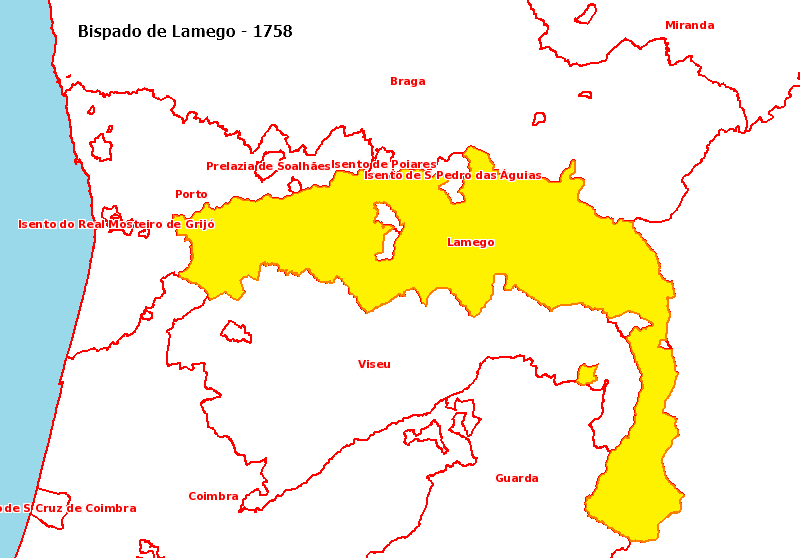Bispado de Lamego em 1758 e 1801 (clicar nas imagens para aumentar)