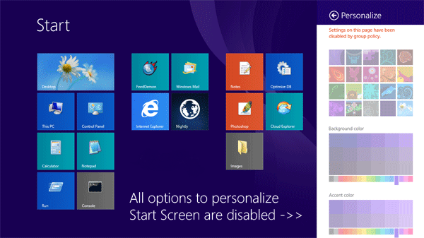 Hạn Chế Người dùng thay đổi hình nền Và Màu Start Screen Trong Windows ...