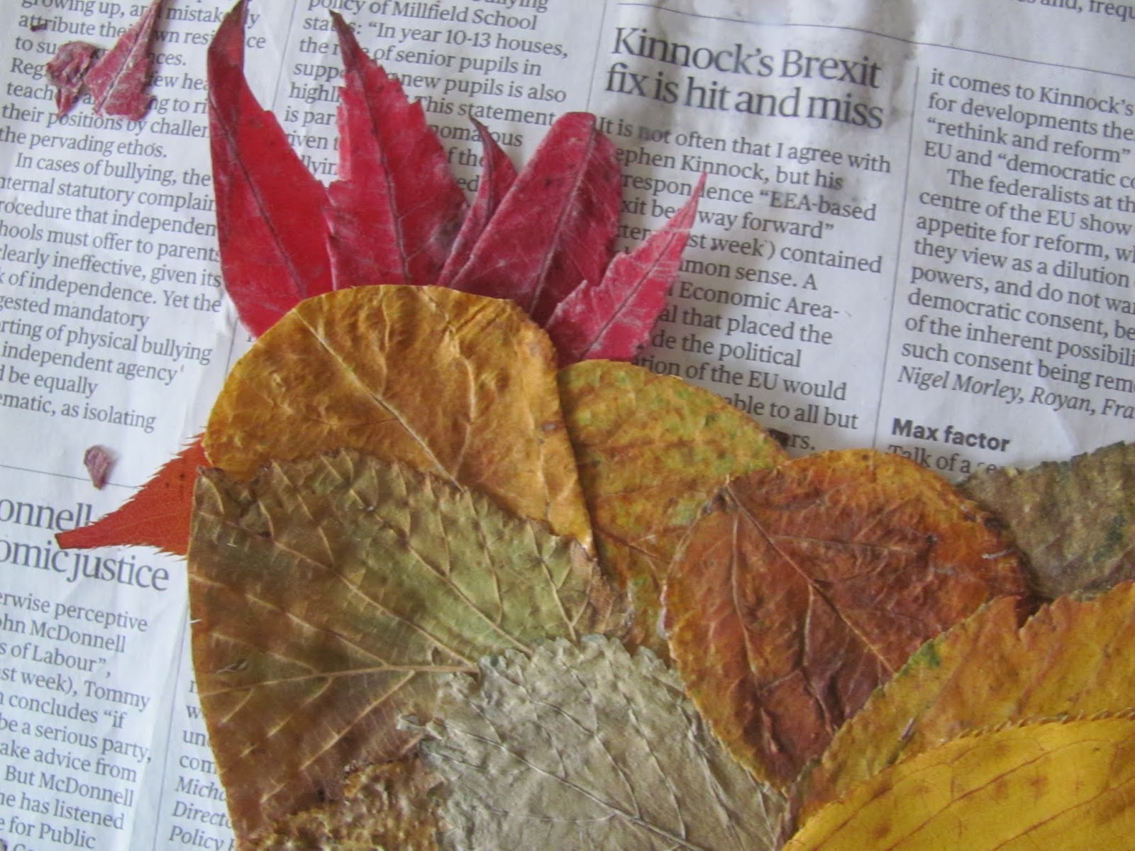Jumble Tree: Leaf art using paper plates