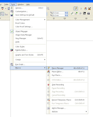 Corel Draw and VBA programming: How to create macro (creating project)