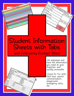 Hip2Teach: Emergency Contact Sheets with Tabs