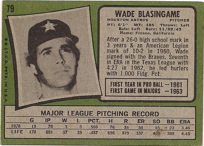 Topps 1971: no. 79 - wade blasingame