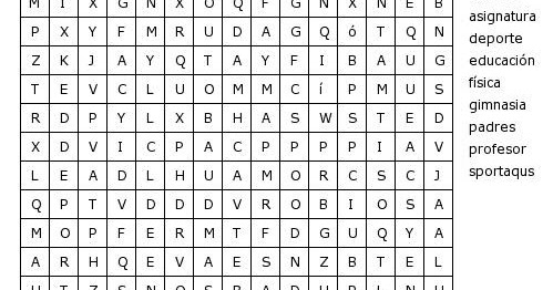 Periódico 2A: Pasatiempos: Sopa de letras