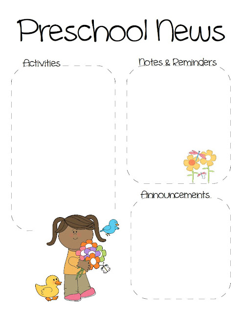 Spring Preschool Newsletter Template | The Crafty Teacher