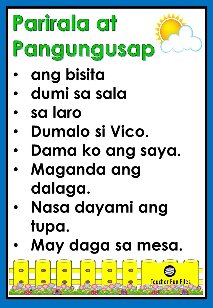 Teacher Fun Files: Mga Parirala at Pangungusap sa Pagsasanay sa Pagbasa