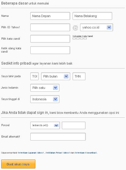 Cara Membuat Email Yahoo Indonesia Baru Pendaftaran Email via PC