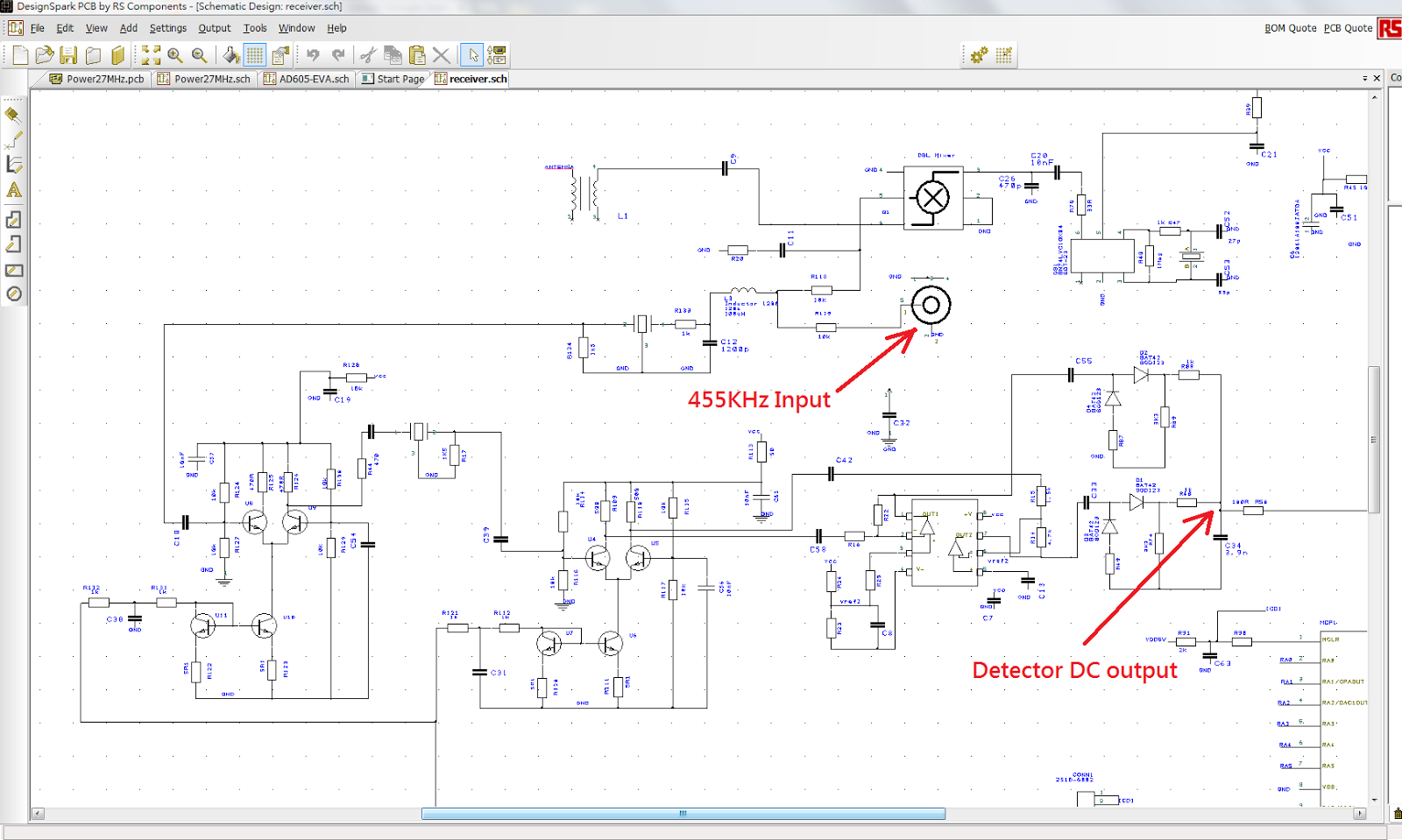 Faraday Lab: AM/ASK Envelope Detector in-output voltage relationship