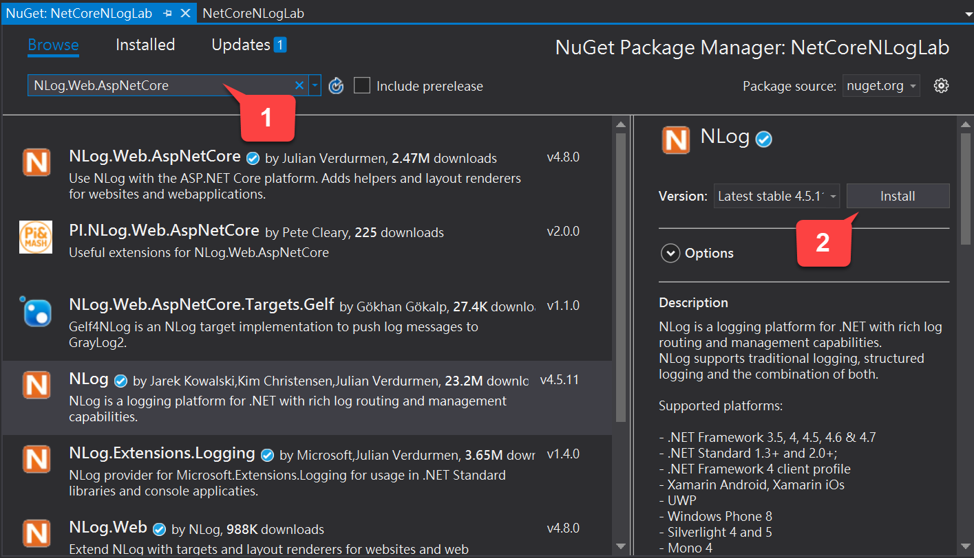 [core] Asp Core 使用 Nlog 紀錄日誌資訊 ~ M Rcus 學習筆記