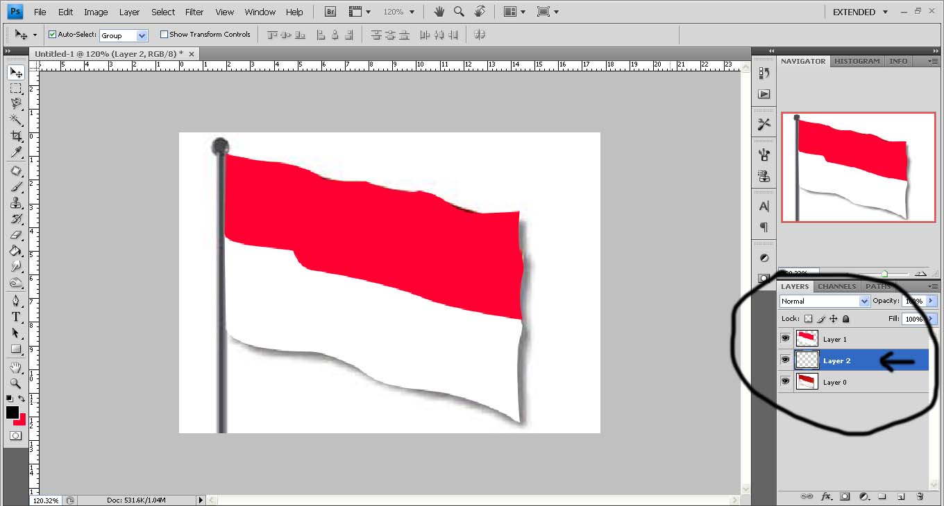 Catatan Harian Pangeran Kodok: Membuat Bendera Dengan Adobe Photoshop