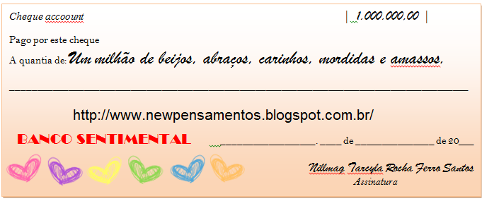 Diversidade Feminina: Cheques do Amor - Surpresa para namorado