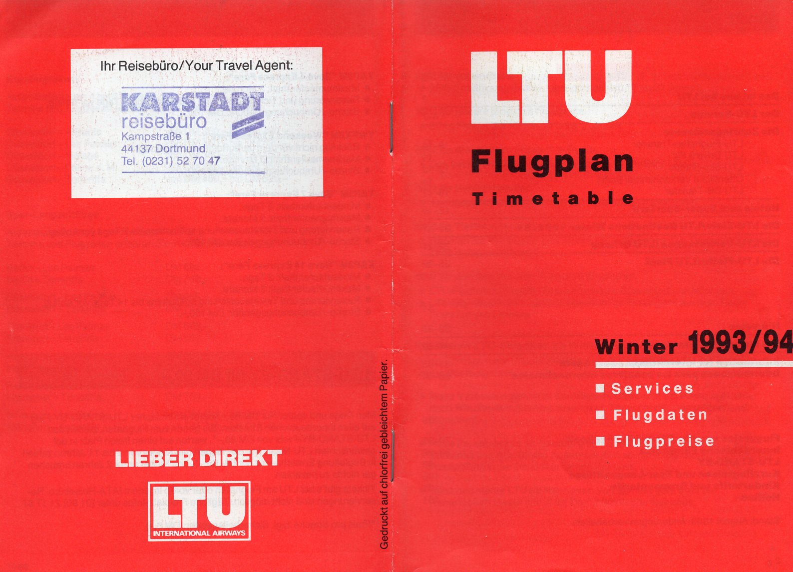 Airline memorabilia: LTU (1993/1994)